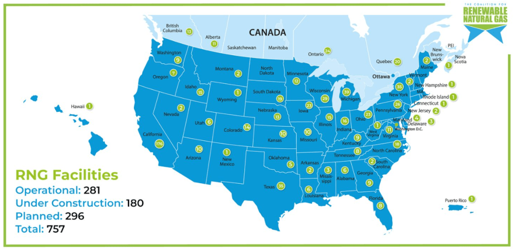 RNG Facilities Map - NW Natural
